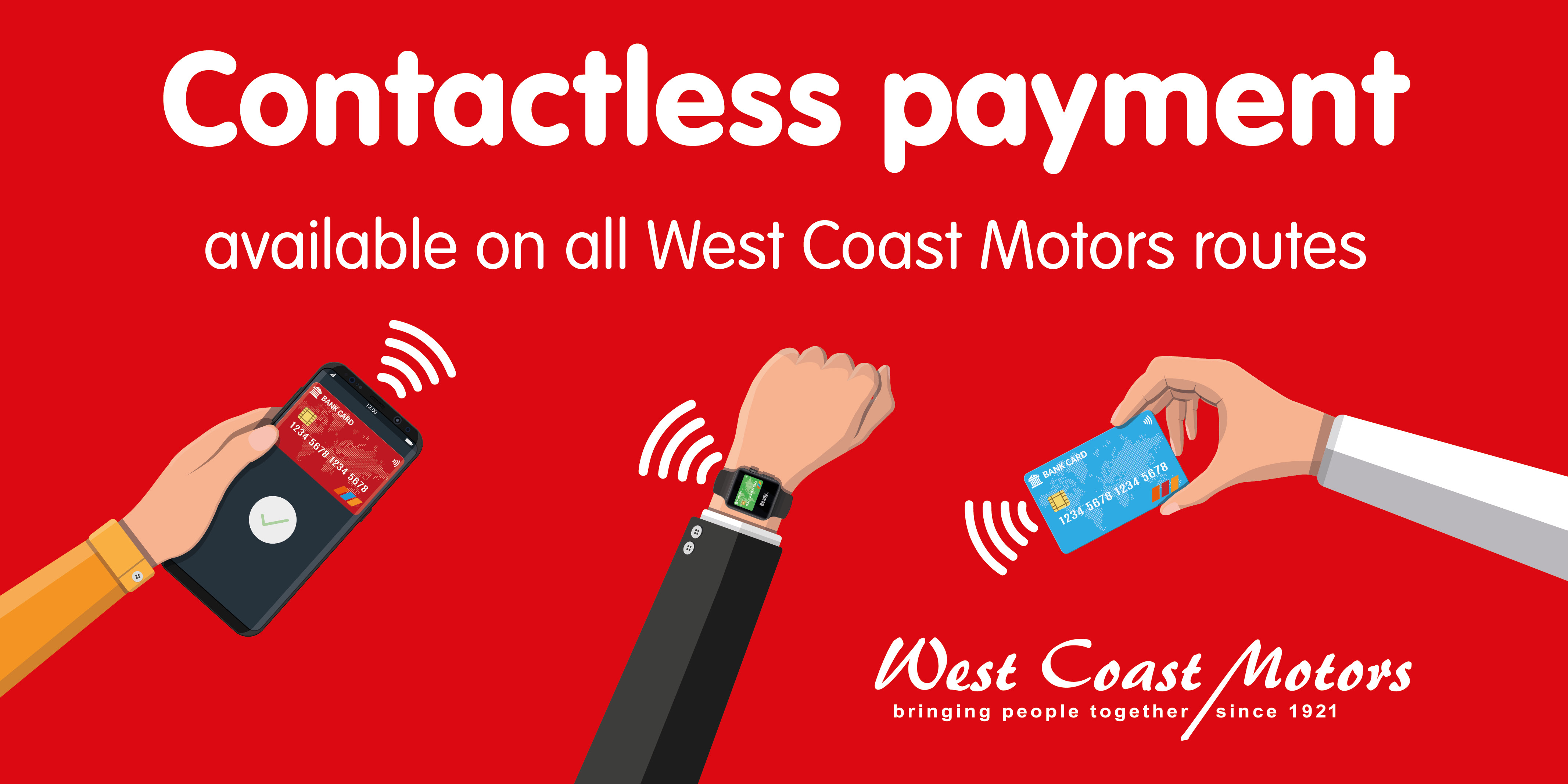 Contactless payment available on all services - West Coast Motors